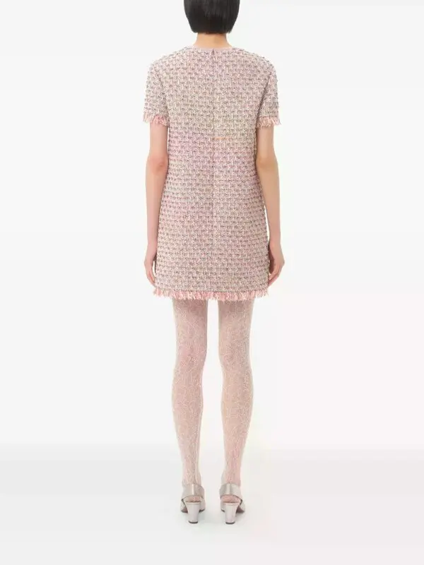 Valentino Garavani Embellished Button Tweed Mini Dress