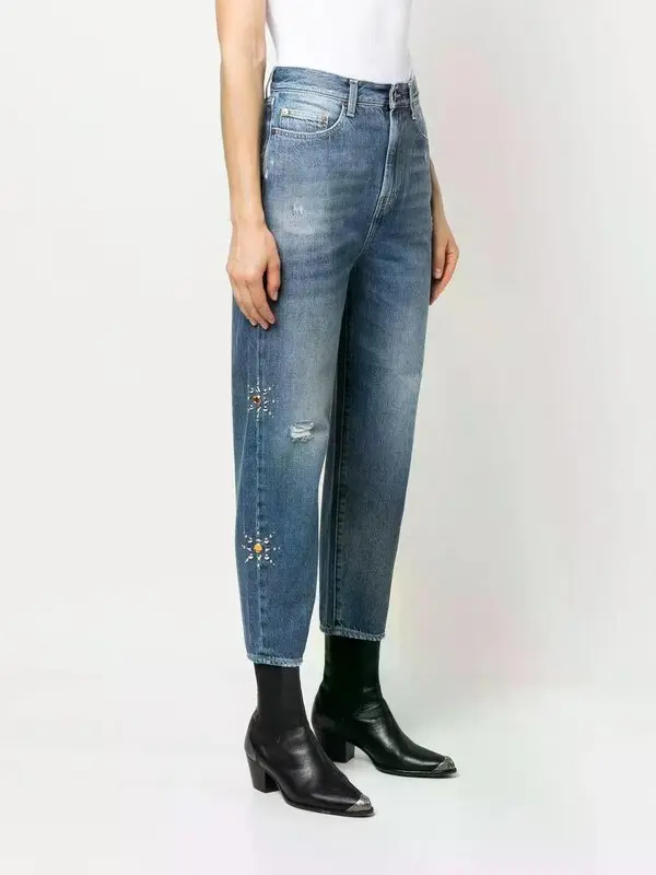 WASHINGTON DEE-CEE High-waisted Cropped Embellished Jeans