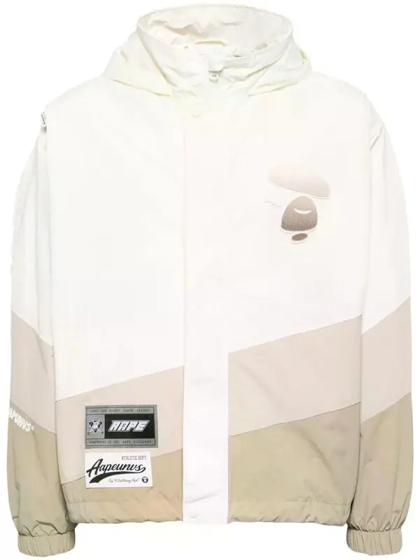 AAPE BY *A BATHING APE Logo-patch Long-sleeved Jacket - White