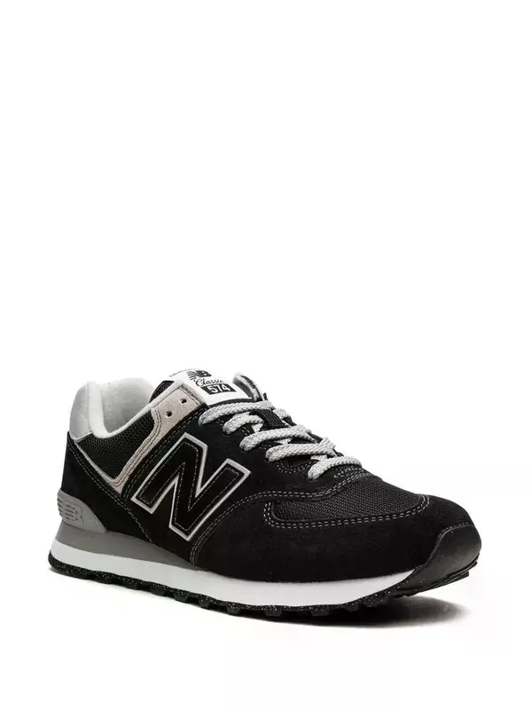 NEW BALANCE 574 Suede Mesh Panelled Lace-up Sneakers - Black