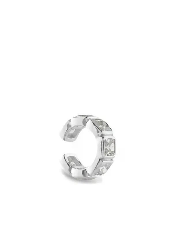 Tom Wood Sterling Cushion Crystal Ear Cuff - Silver