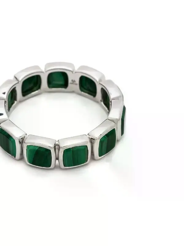 Tom Wood Cushion Malachite Band Ring - Green