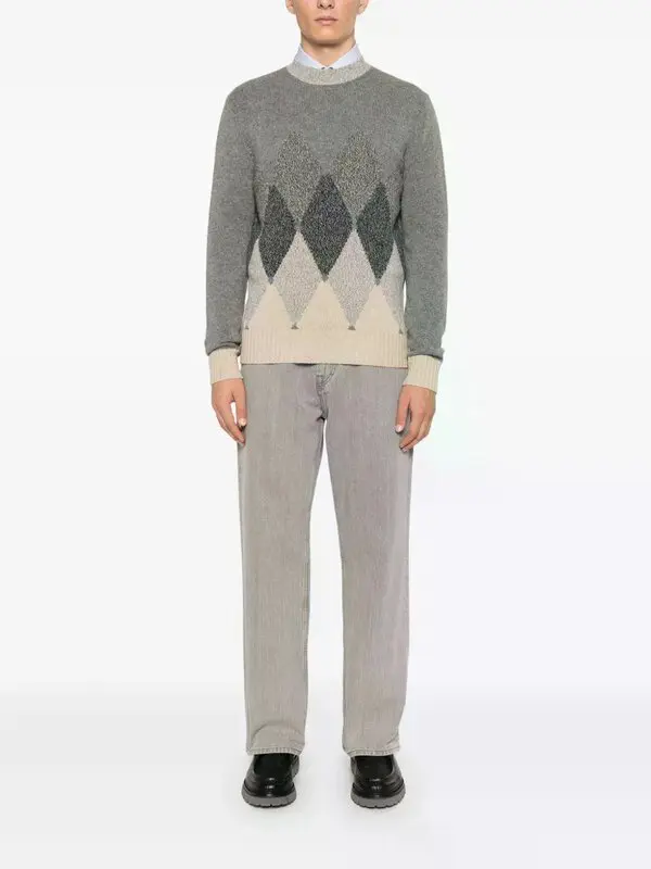 BALLANTYNE Argyle Intarsia Wool Sweater