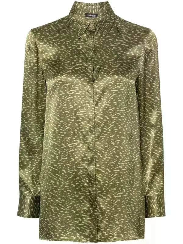 Kiton Abstract-print Silk Shirt