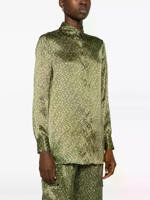 Kiton Abstract-print Silk Shirt