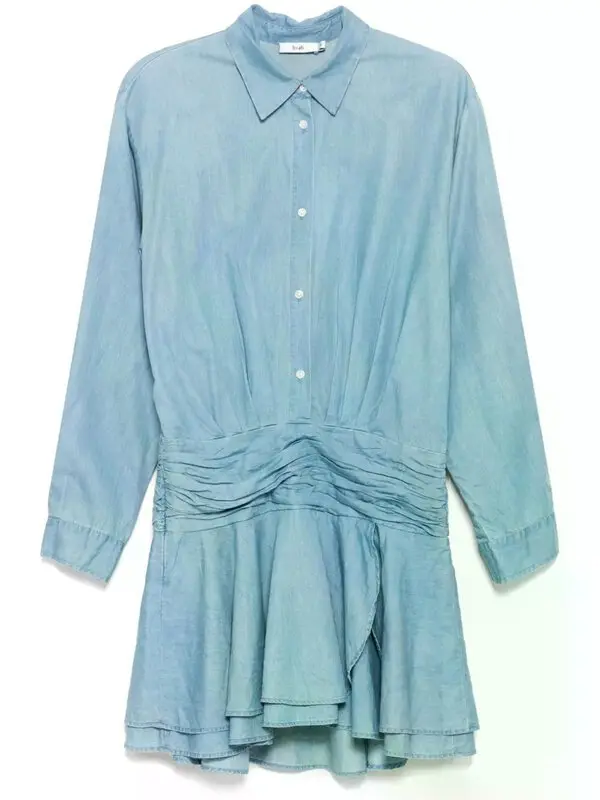 B+AB Denim Dress With Classic Collar - Blue
