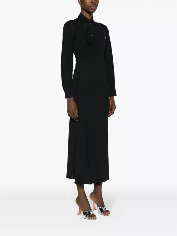 Rabanne Jersey Ruched Midi Wrap Dress