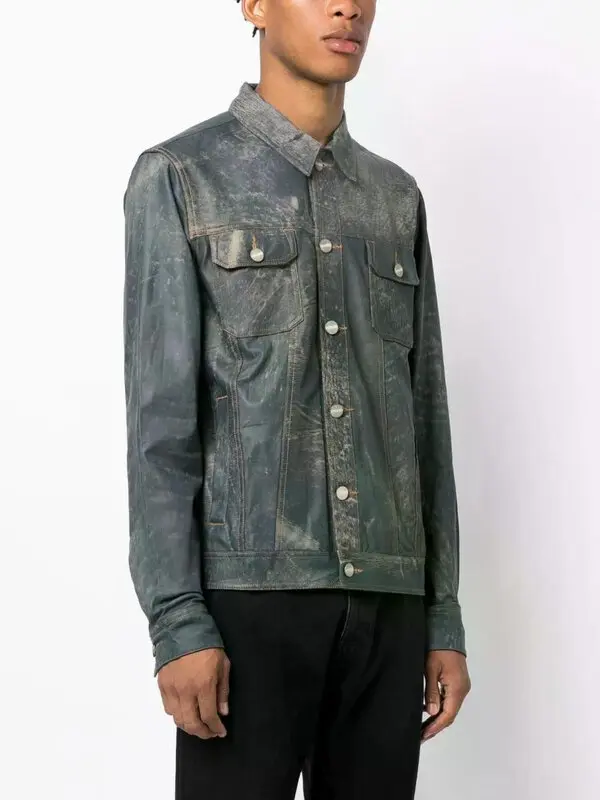 PRIVATE STOCK LABS The François Distressed-effect Leather Jacket
