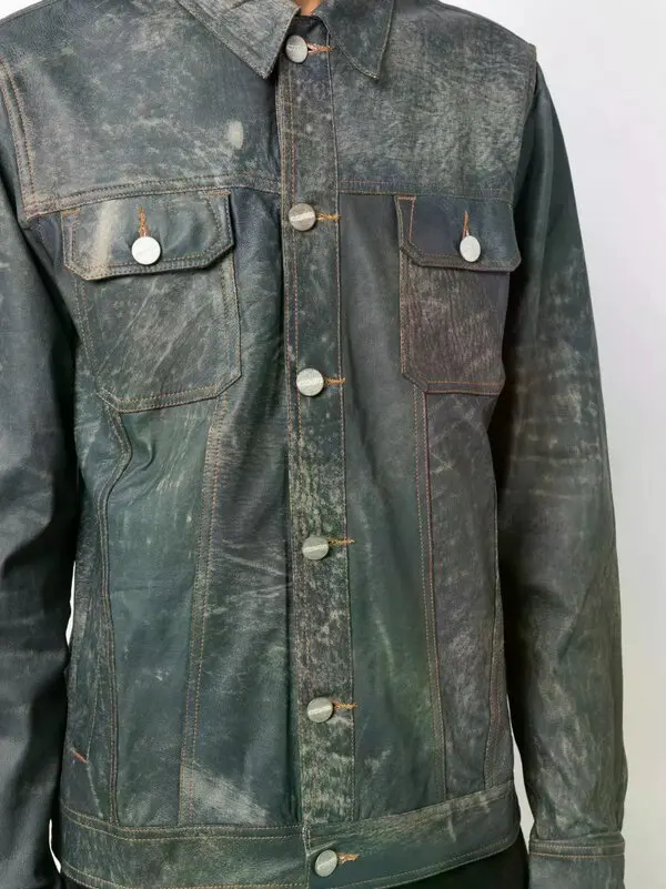 PRIVATE STOCK LABS The François Distressed-effect Leather Jacket