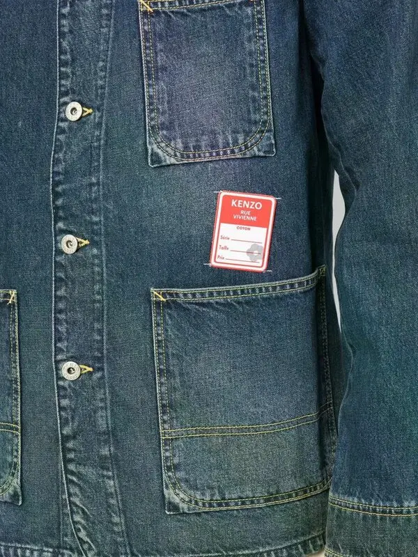 Kenzo Indigo Denim Logo Patch Jacket