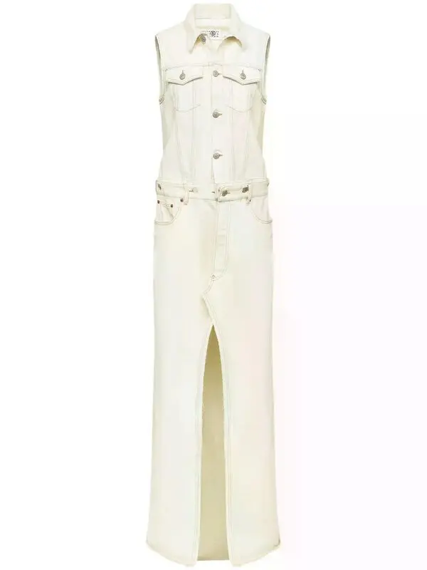 MAISON MARGIELA Denim Maxi Dress - Neutrals