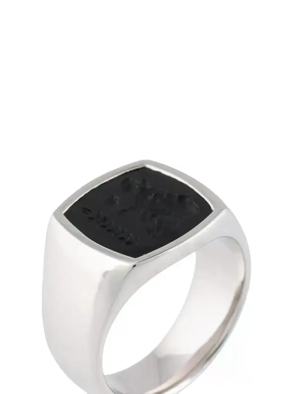 Tom Wood Sterling Cushion Onyx Athena Ring