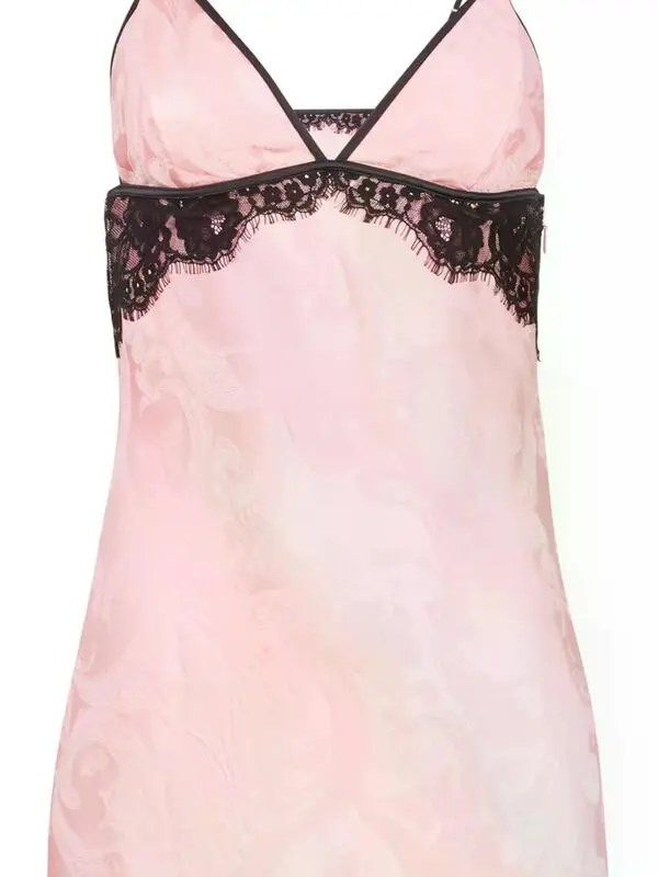 FLEUR DU MAL Paisley Jacquard Midi Dress - Pink