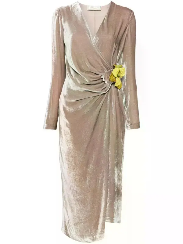 Blumarine Velvet Midi Dress - Grey