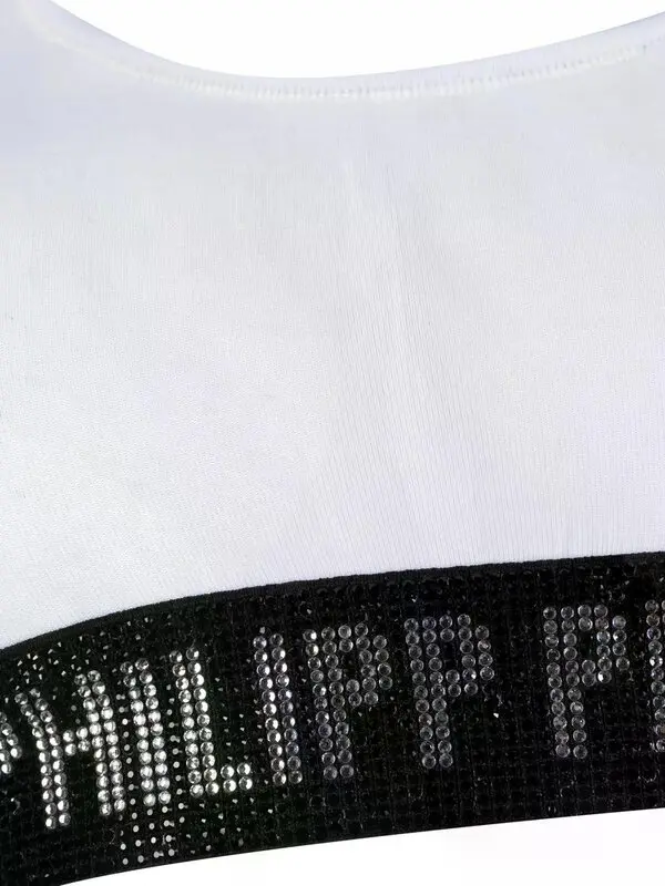 Philipp Plein Logo-embellished Cotton Sports Bra