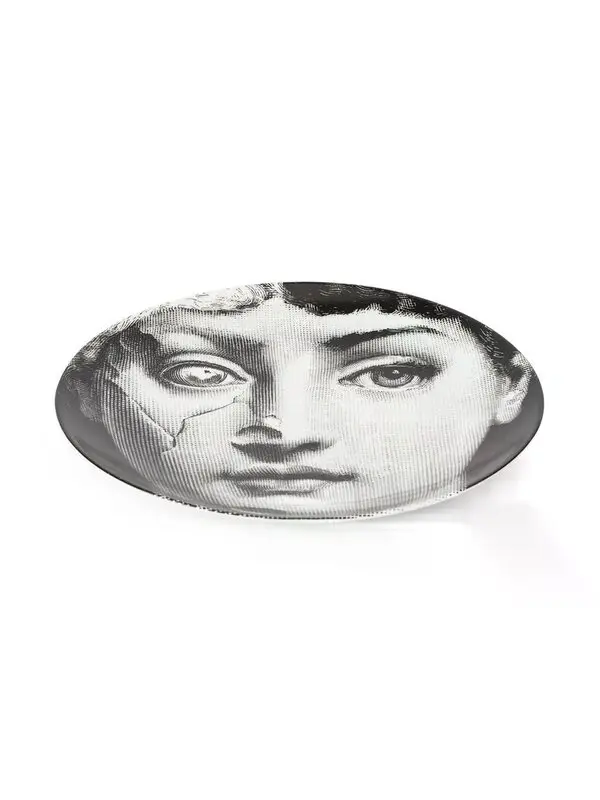 FORNASETTI Printed Design Plate - Black