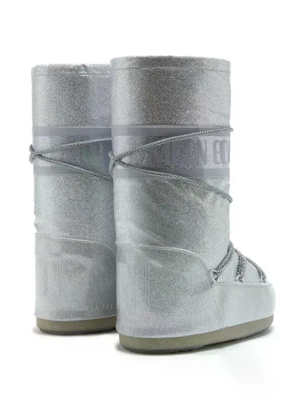 Moon Boot Icon Glitter Snow Boots - Silver