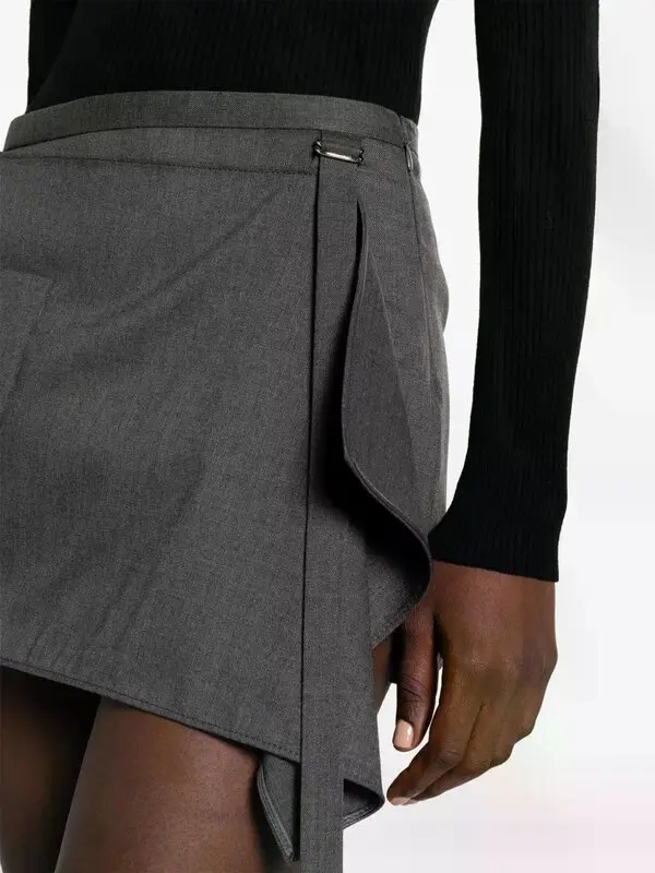 COURREGES Draped Virgin Wool-blend Mini Skirt