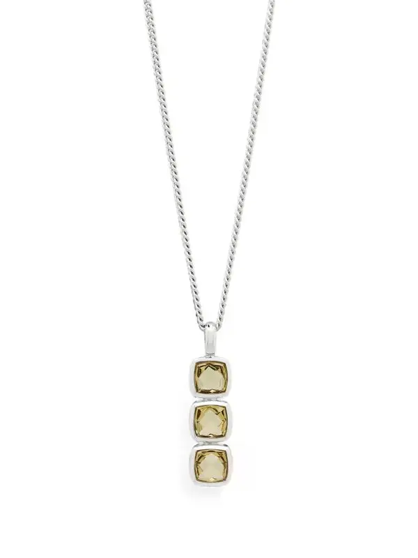 Tom Wood Sterling Rhodium-plated Quartz Pendant Necklace - Silver