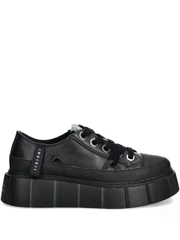 Inuikii Matilda Low Top Lace-up Platform Sneakers - Black