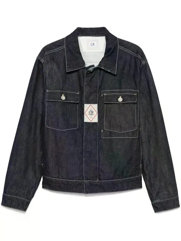 C.P. COMPANY Logo Patch Denim Jacket - Blue
