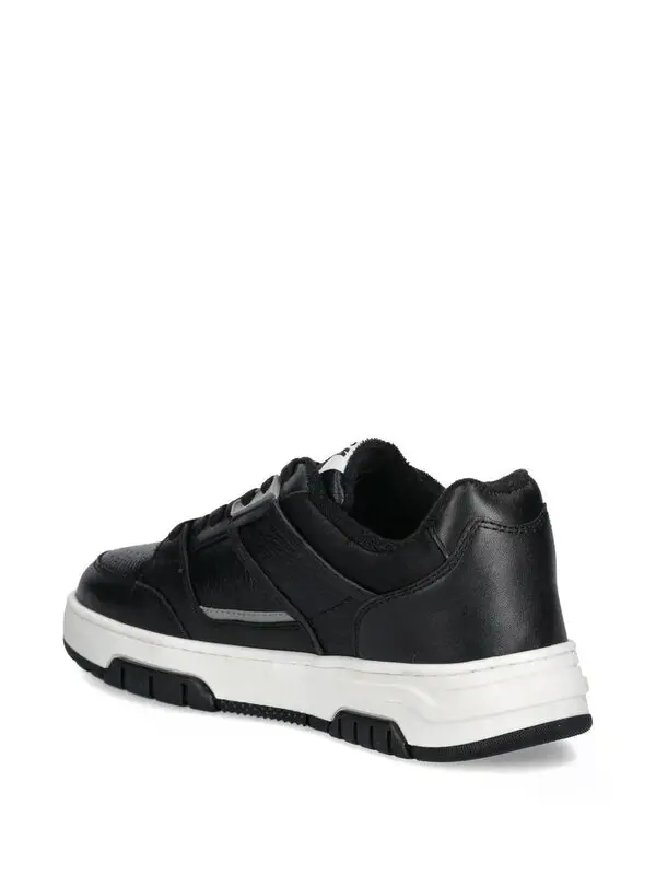 MSGM Panelled Leather Lace-up Sneakers