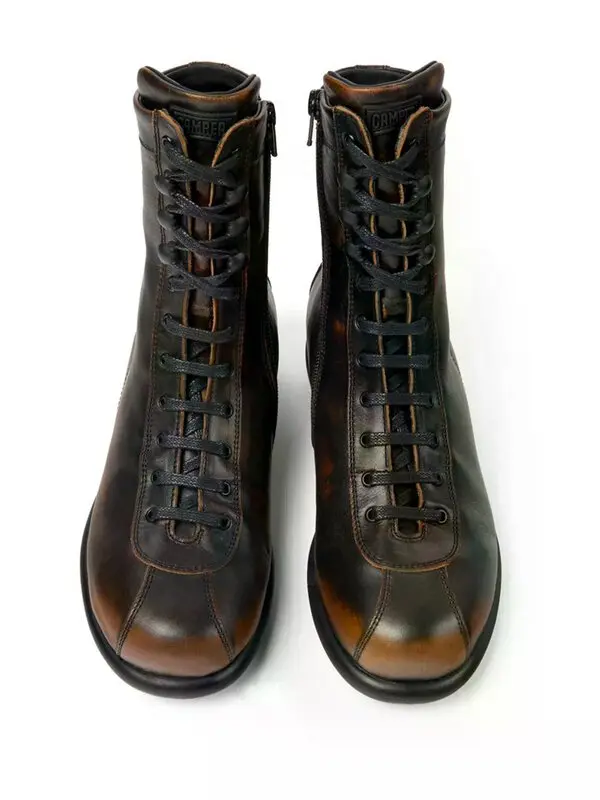 Camper Ariel Lace-up Leather Boots - Brown
