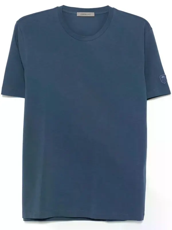 Corneliani Embroidered-logo T-shirt - Blue