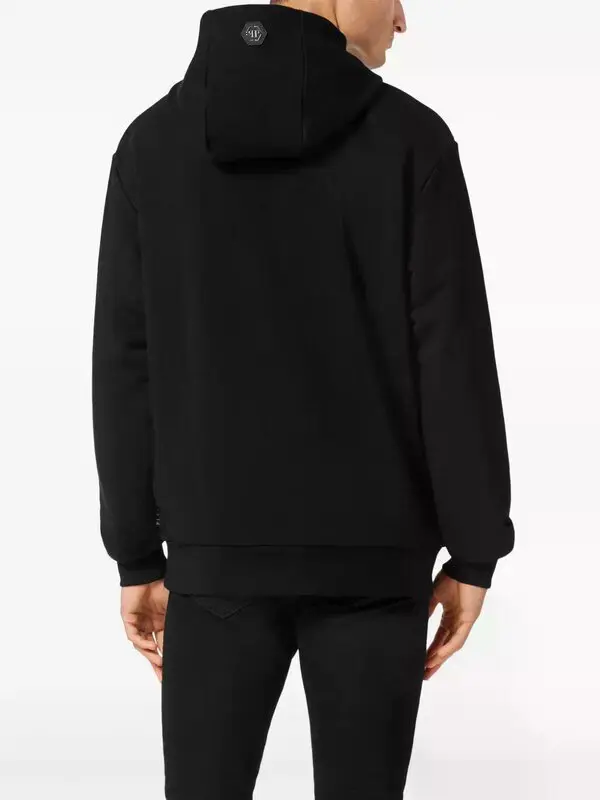 Philipp Plein Crystal Embellished Tattoo Hoodie - Black