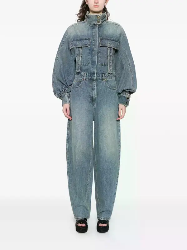 Zimmermann Neptune Cotton Denim Jumpsuit - Blue