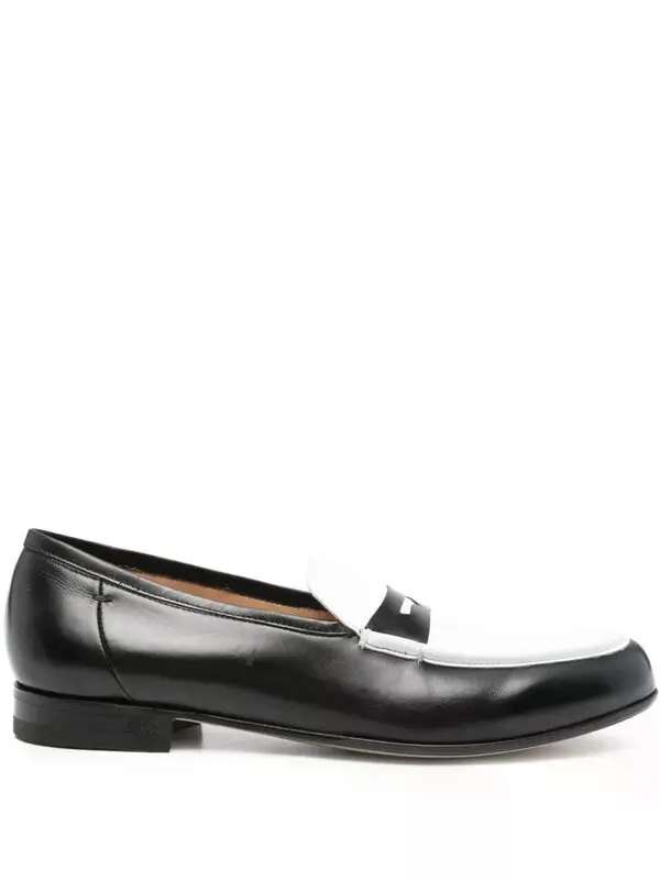 LIDFORT Leather Loafers With Penny Slot Detail