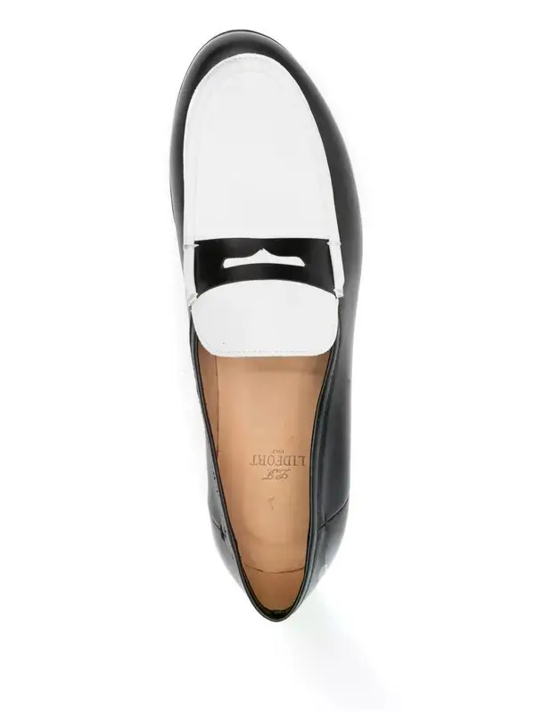 LIDFORT Leather Loafers With Penny Slot Detail