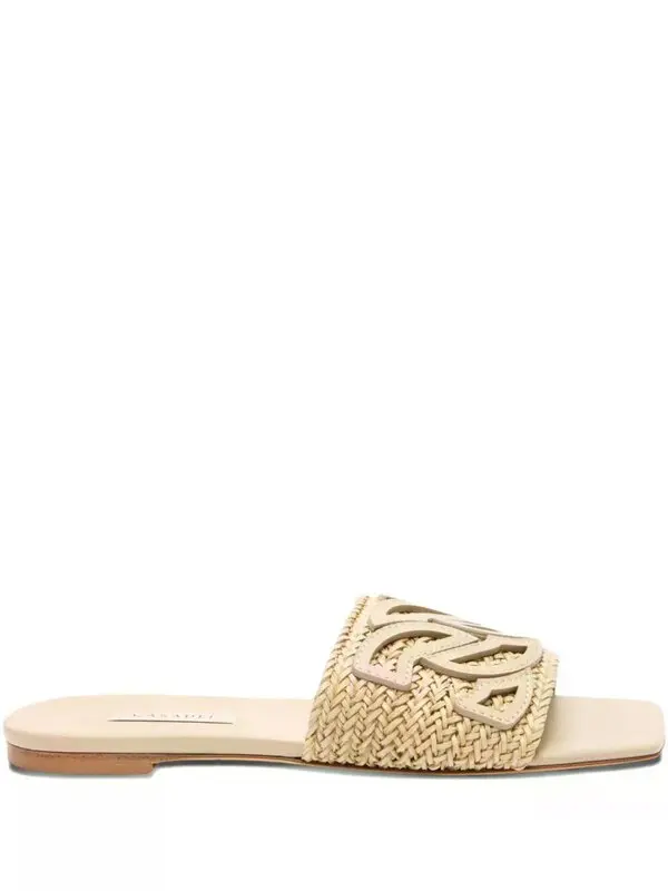 Casadei Woven Strap Flat Sandals - Neutrals