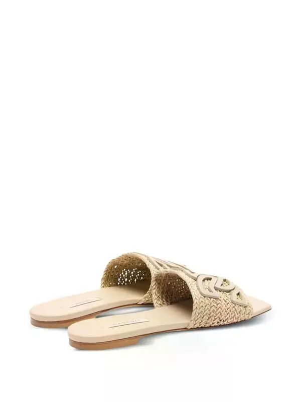 Casadei Woven Strap Flat Sandals