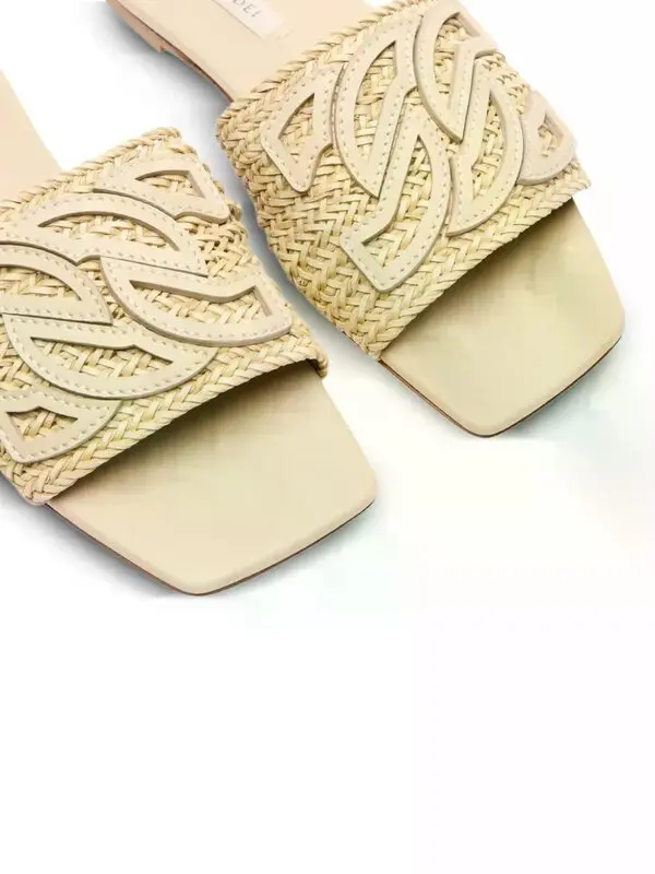 Casadei Woven Strap Flat Sandals