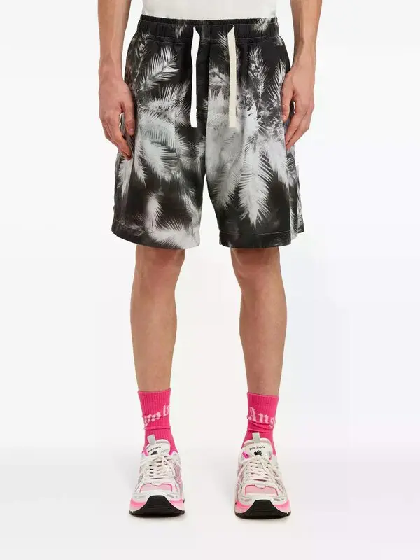 Palm Angels Printed Track Shorts - Black