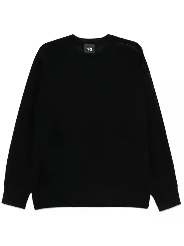 Y3 Wool Blend Crew Neck Sweater