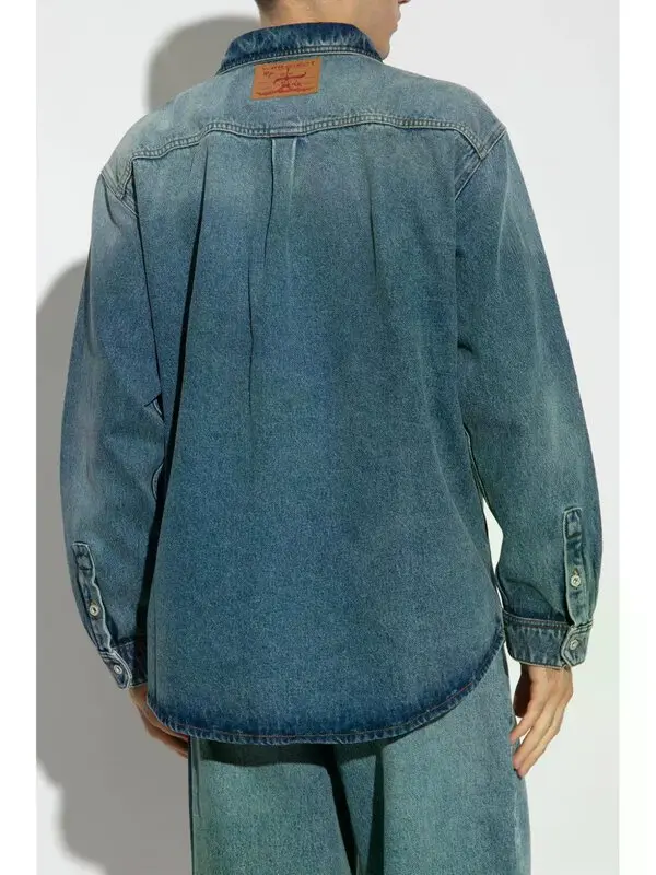 Y/project Distressed Denim Shirt - Blue