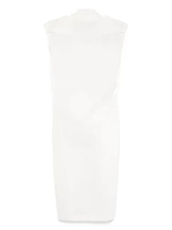 Issey Miyake Draped Mock Neck Knee-length Dress - Neutrals