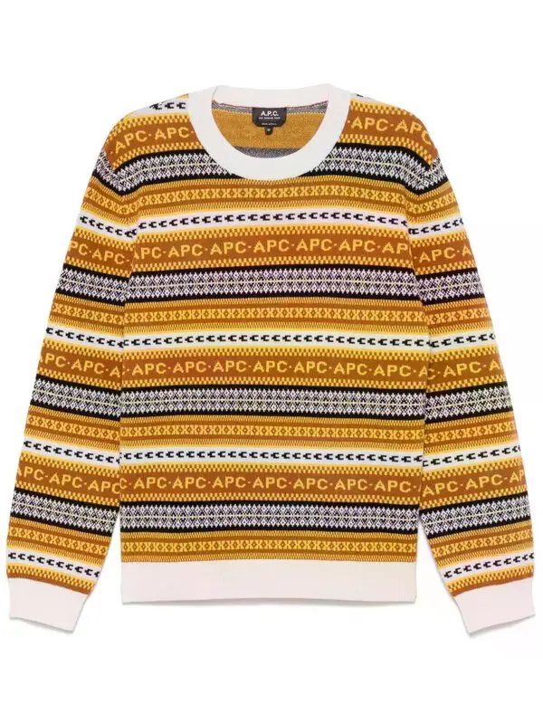 A.p.c. Malcolm Jacquard Logo Motif Crew Neck Sweater