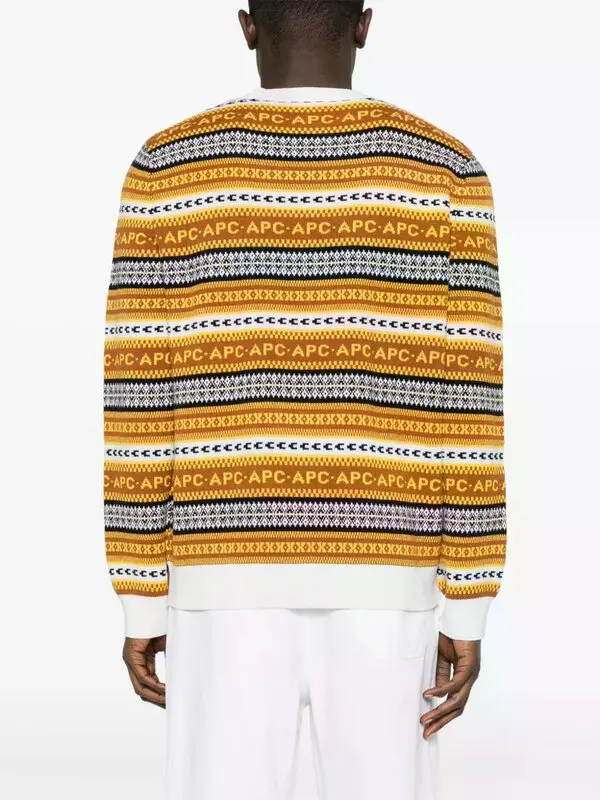 A.p.c. Malcolm Jacquard Logo Motif Crew Neck Sweater