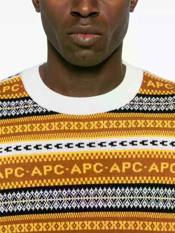 A.p.c. Malcolm Jacquard Logo Motif Crew Neck Sweater