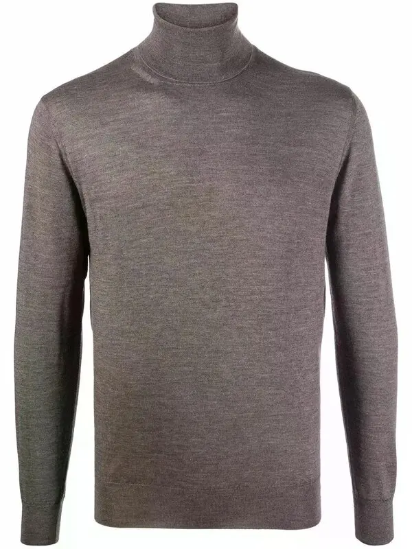 CRUCIANI Roll Neck Cashmere-silk Jumper - Brown