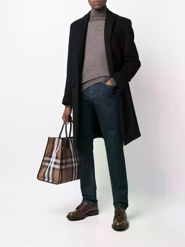 CRUCIANI Roll Neck Cashmere-silk Jumper - Brown