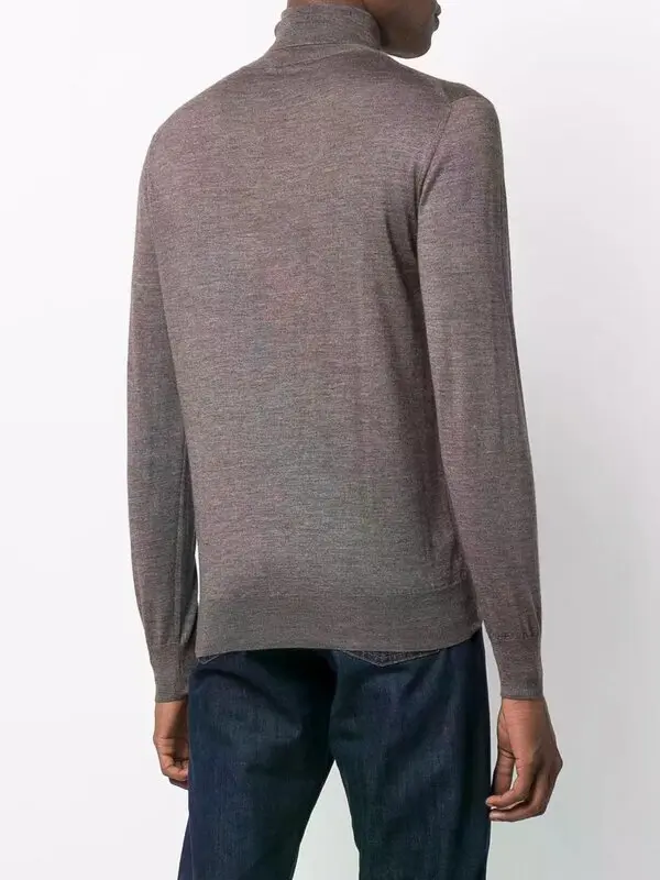 CRUCIANI Roll Neck Cashmere-silk Jumper - Brown