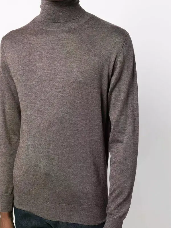 CRUCIANI Roll Neck Cashmere-silk Jumper - Brown