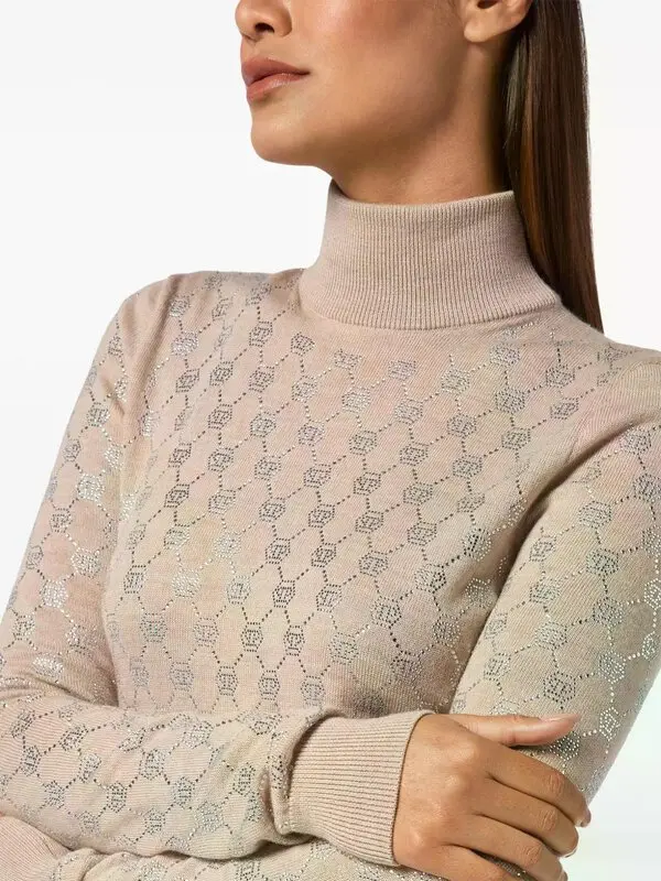 Philipp Plein Monogram Crystal-embellished Fine Knit Sweater