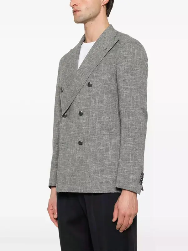 Tagliatore Textured Double-breasted Blazer - Grey