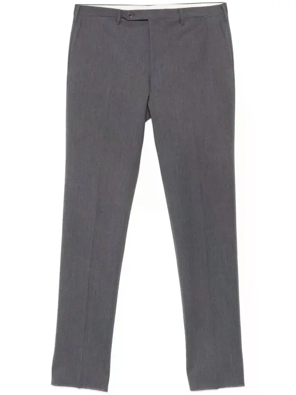 ROTA Tailored Pressed-crease Virgin Wool Blend Gabardine Trousers - Grey