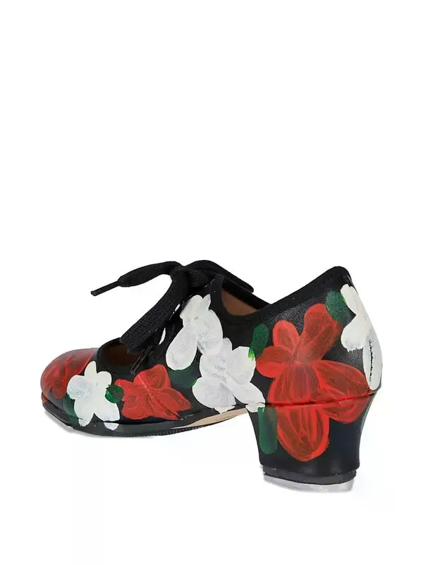 Comme Des Garçons Floral Tap Dance Pumps - Black